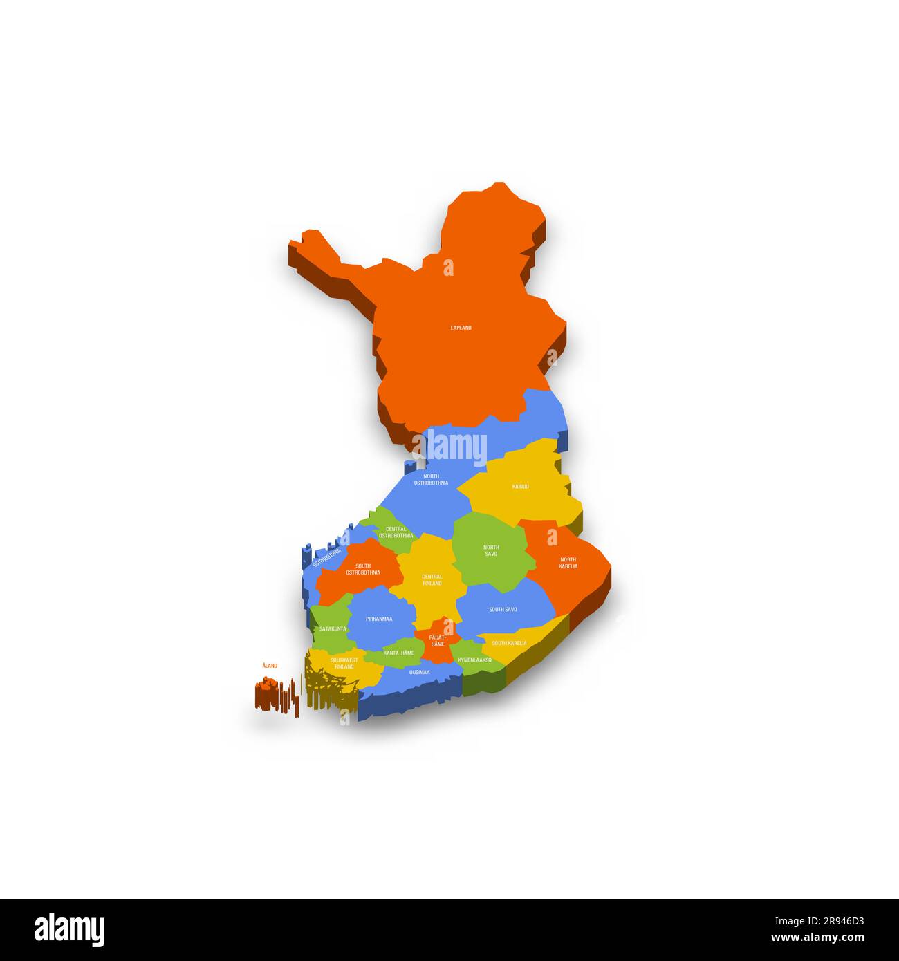 Finland political map of administrative divisions - regions and one ...
