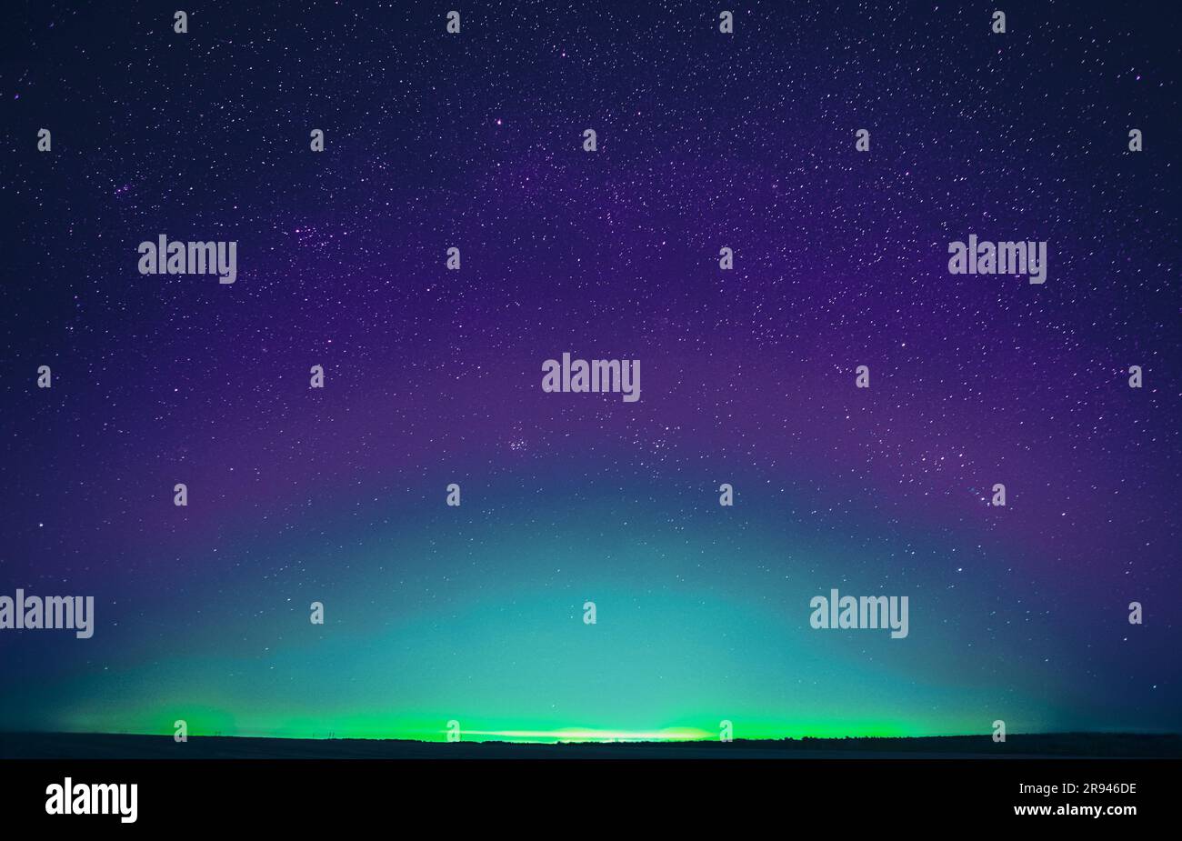 Amazing Night View Sky. Colourful Night Starry Sky In Azure Colors ...