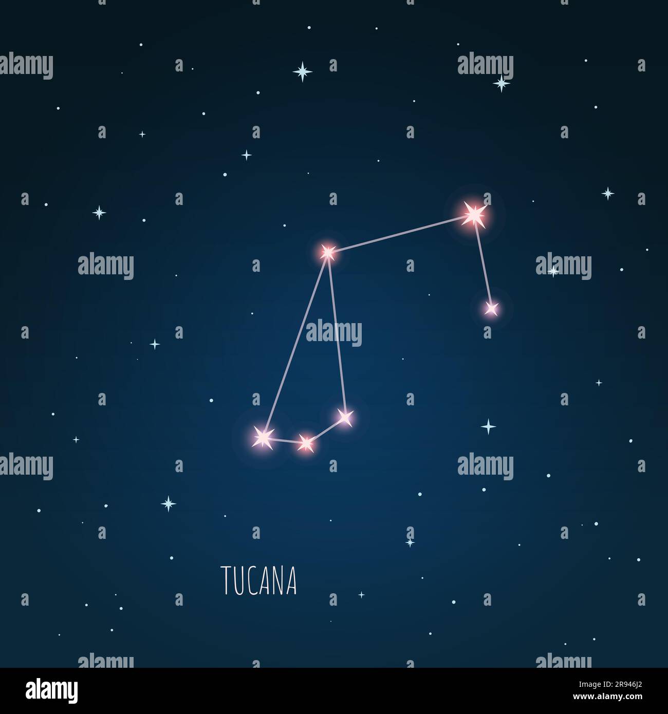 Constellation Tucana scheme in starry sky Space Stock Vector Image ...
