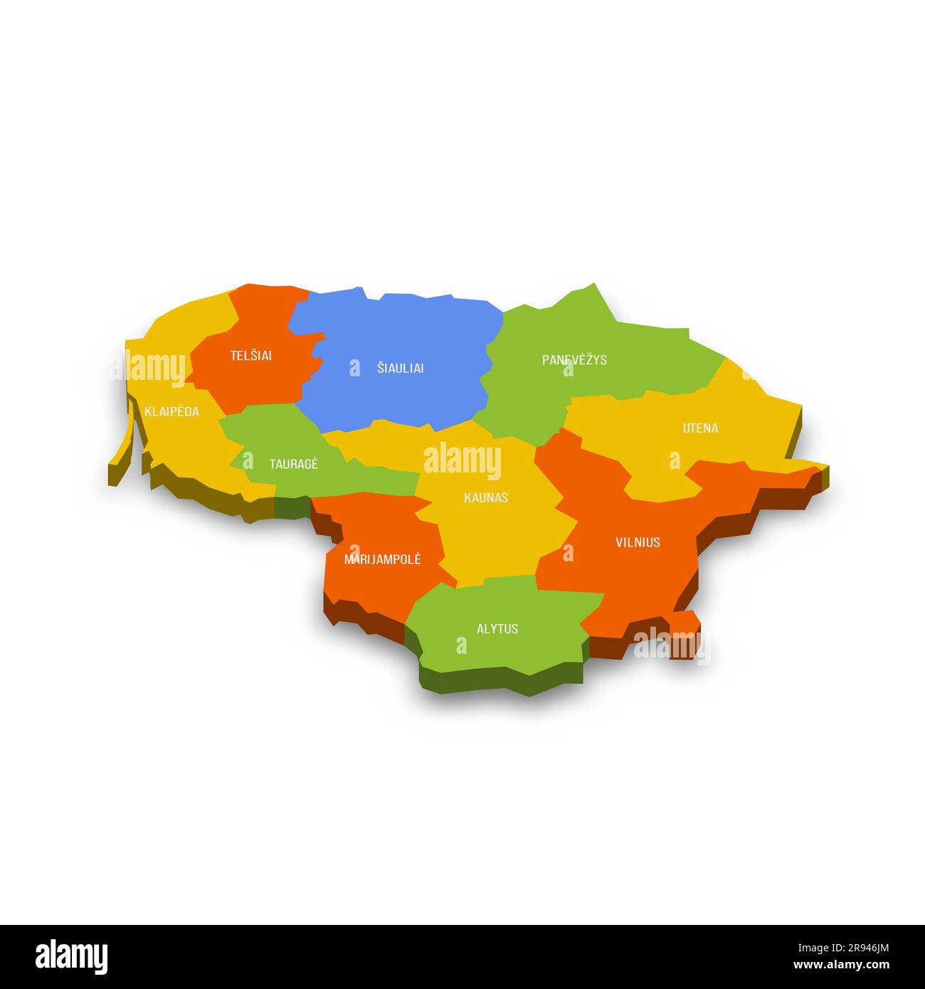 Lithuania political map of administrative divisions - counties ...