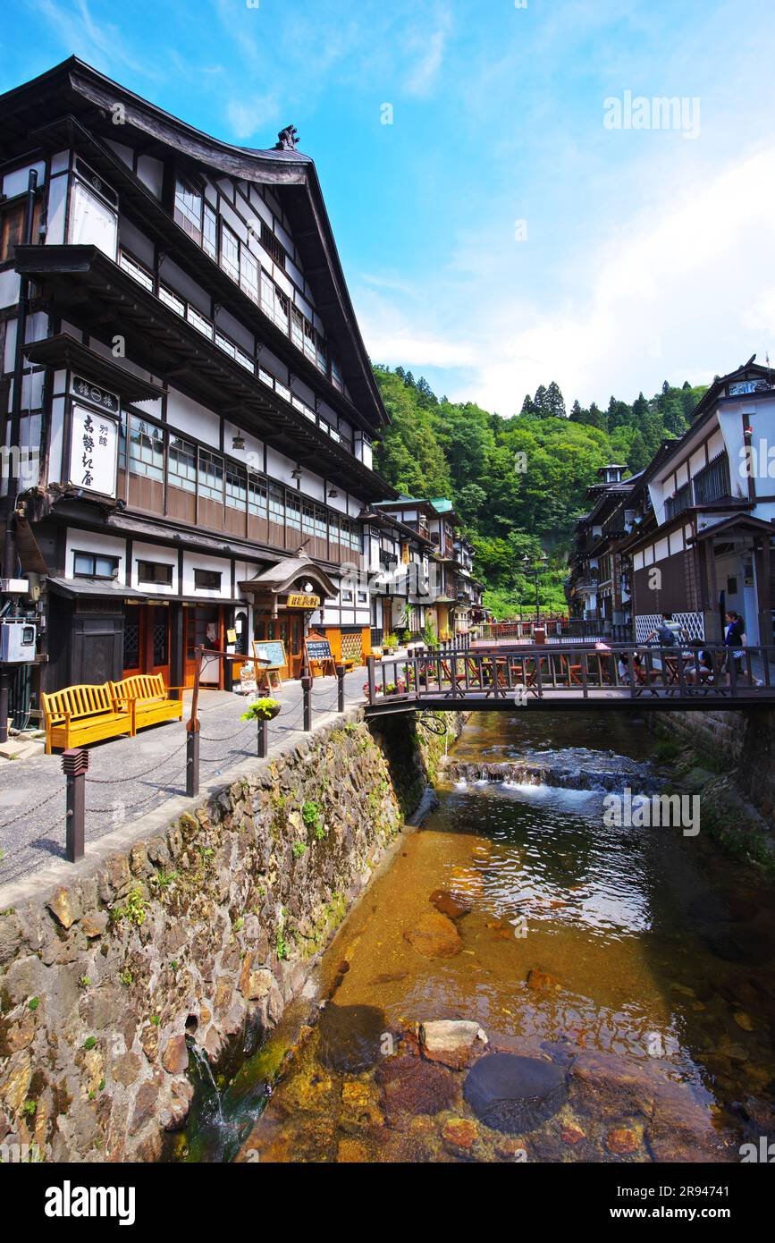 Ginzan Onsen hot spring Stock Photo - Alamy