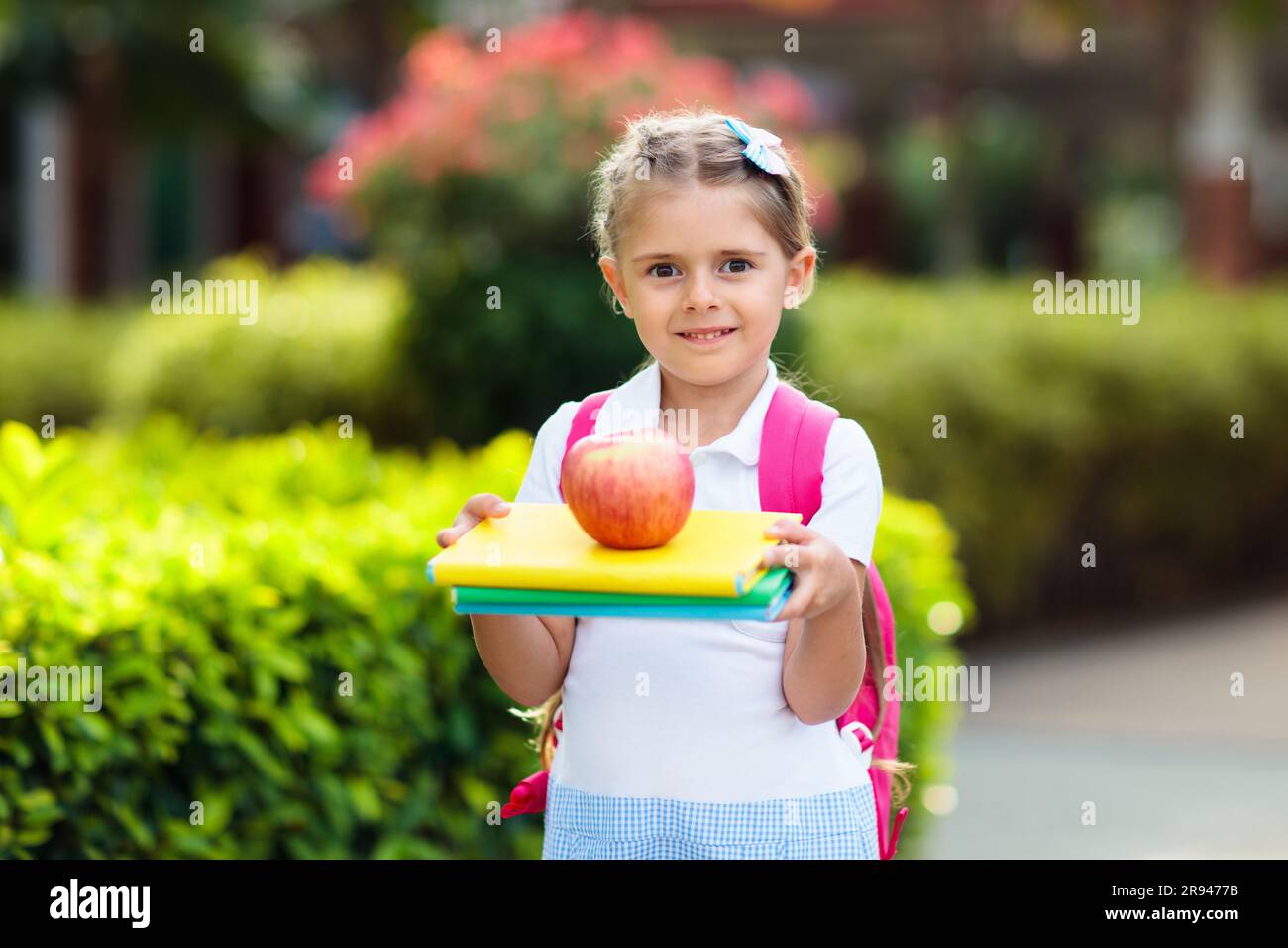 Child going back to school. Start of new school year after summer ...