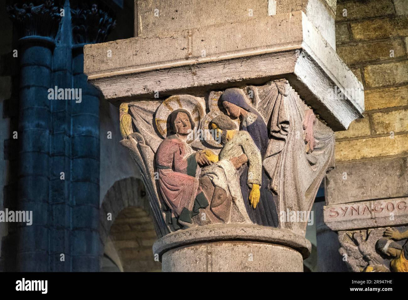 La Bourboule. Capitals of St Joseph church sculpted in 1941 by Henri ...