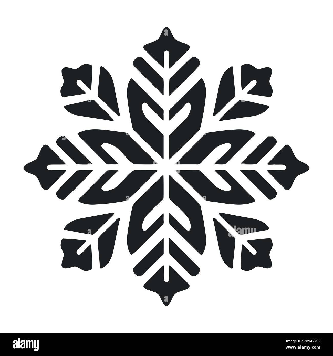 Snowflake icon. Christmas and winter theme. Simple flat black ...