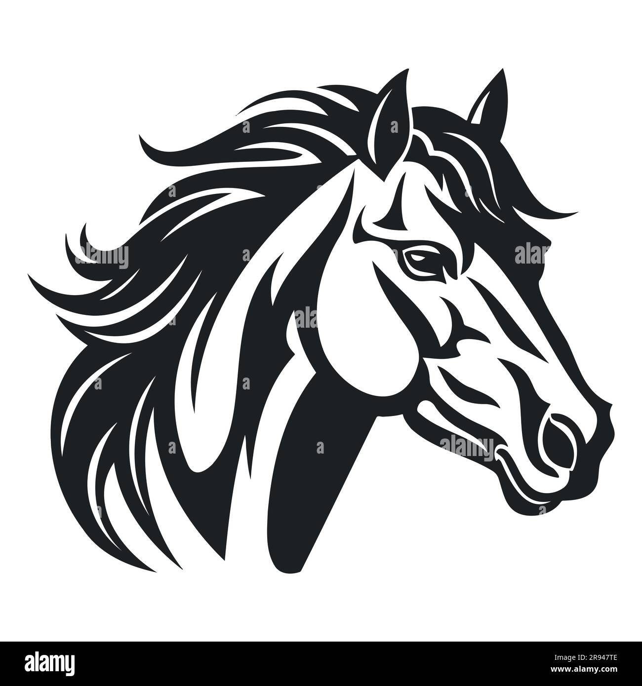 Vector silhouette of a horse s head. EPS 10 Stock Vector Image & Art - Alamy
