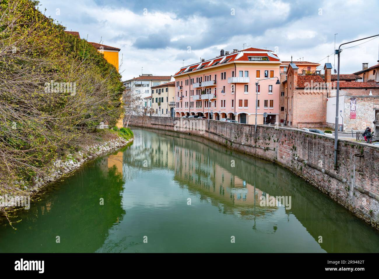 Traditional Paduan architecture, buildings by the river Brenta in Padua ...