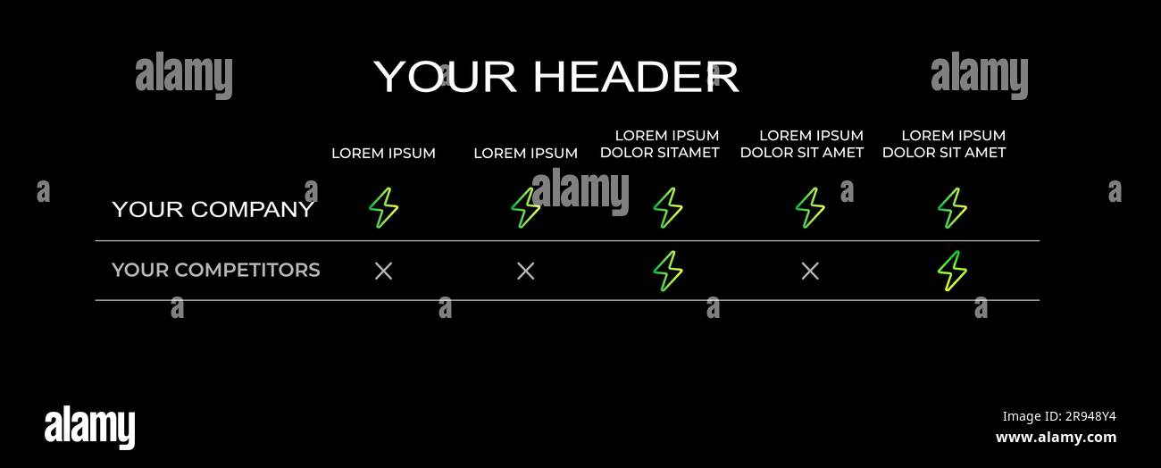 Consumption comparison chart template Stock Vector Image & Art - Alamy