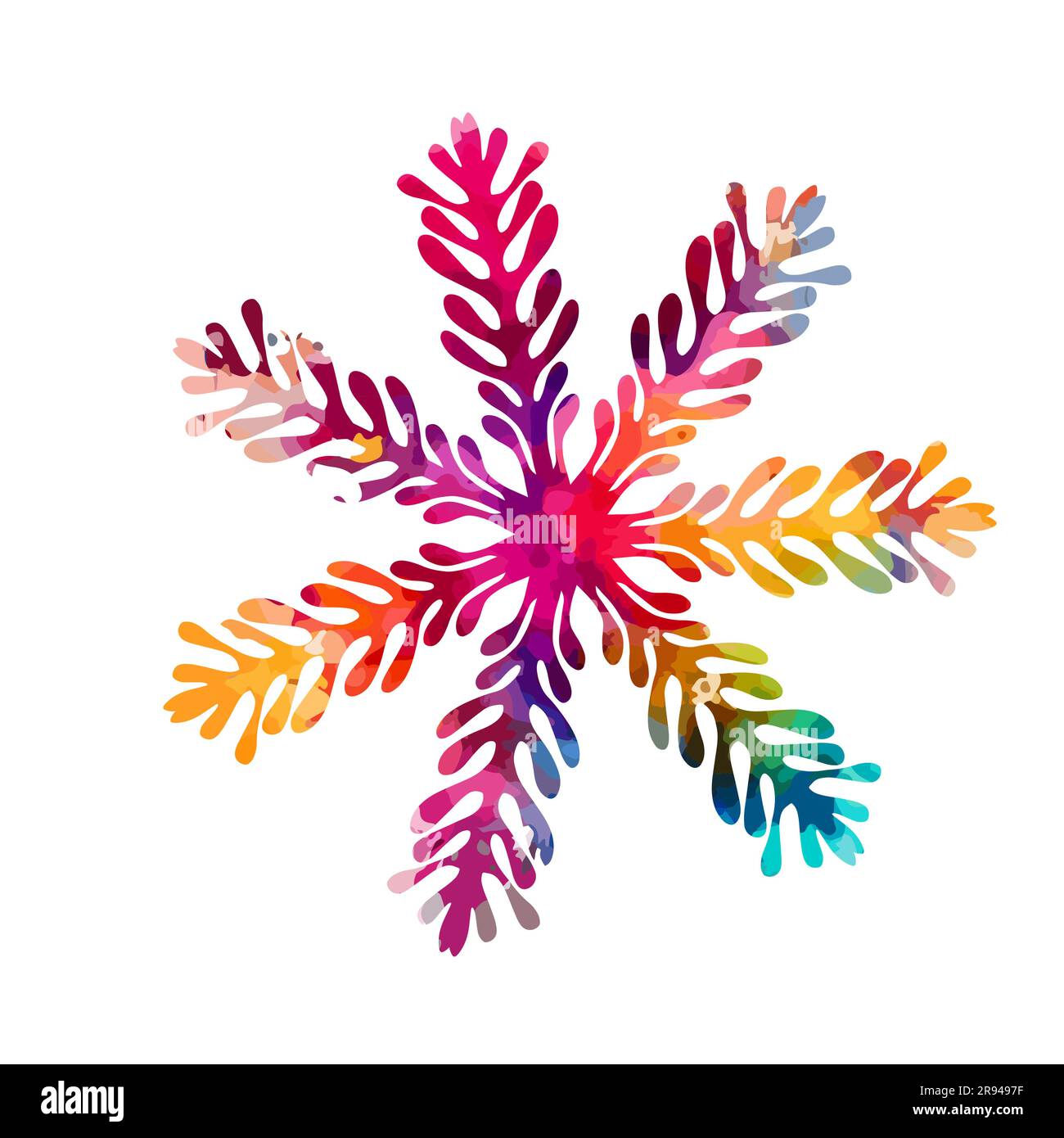 watercolor colorful snowflake. Vector illustration Stock Vector Image ...