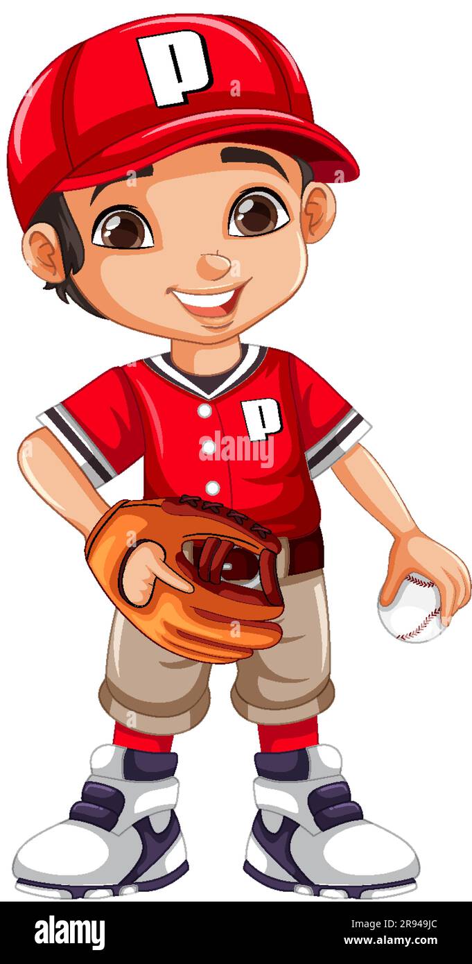 Baseball player cartoon character illustration Stock Vector Image & Art ...