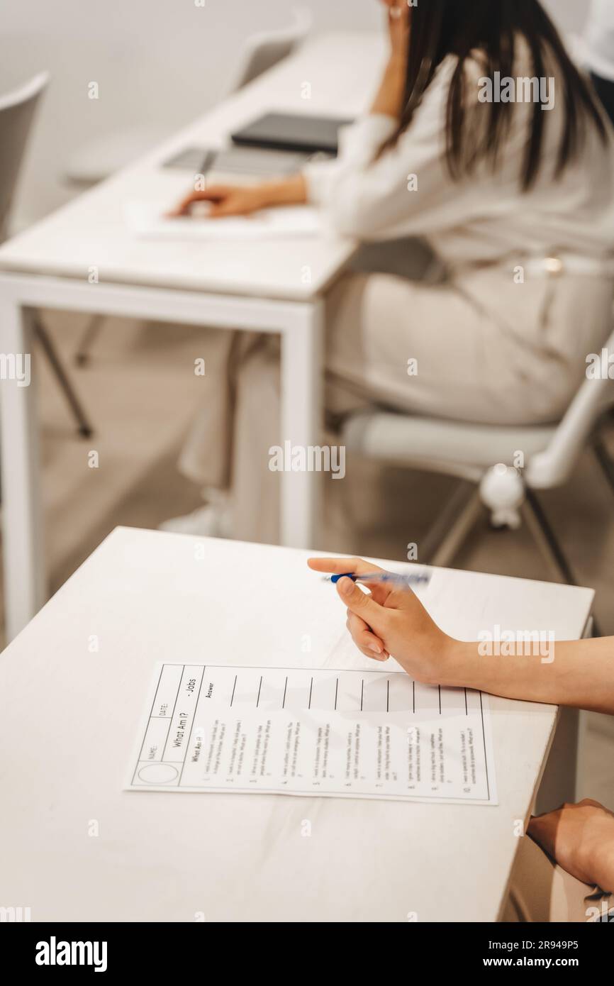 A student could not solve any question on the test. Empty test. Close ...