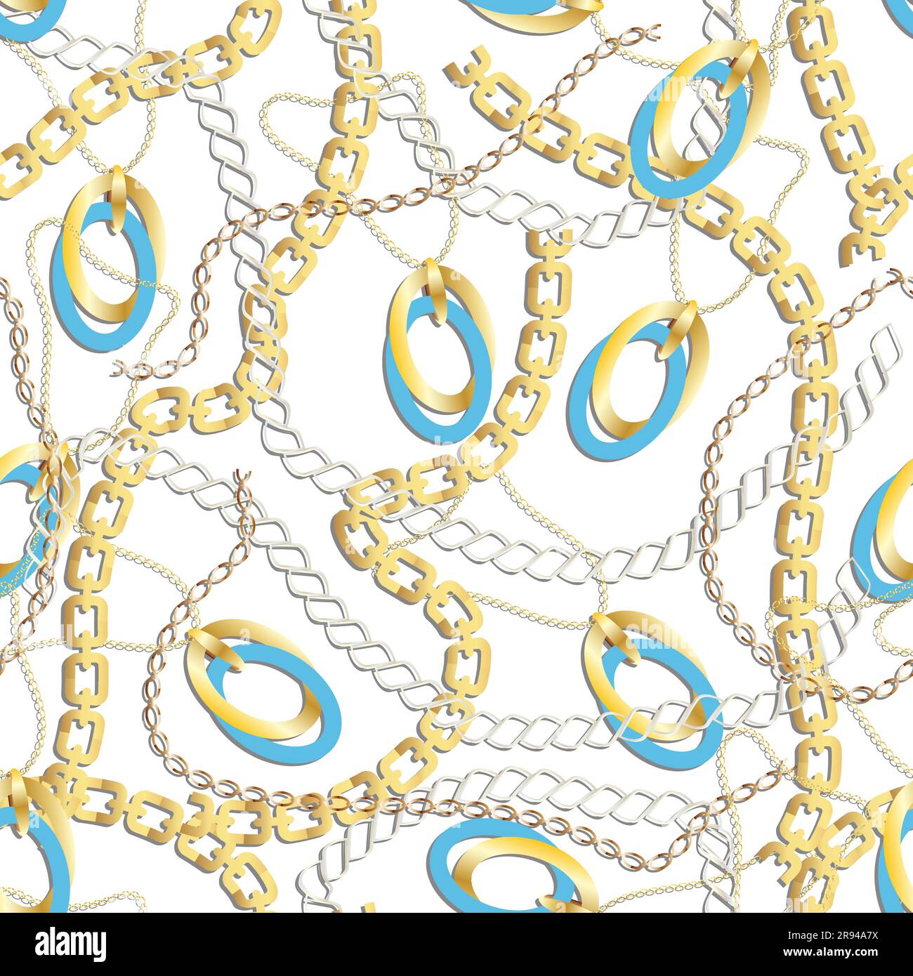 Fashion Seamless Pattern with Golden Chains. Print with gold chains on ...