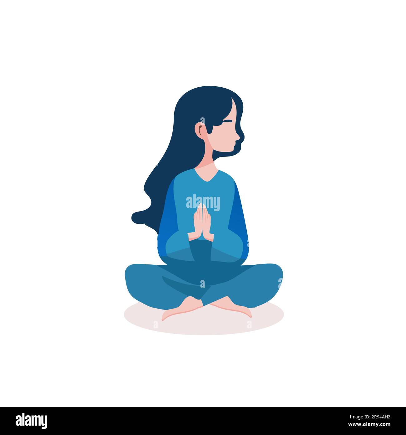 girl meditating simple vector illustration Stock Vector Image & Art - Alamy