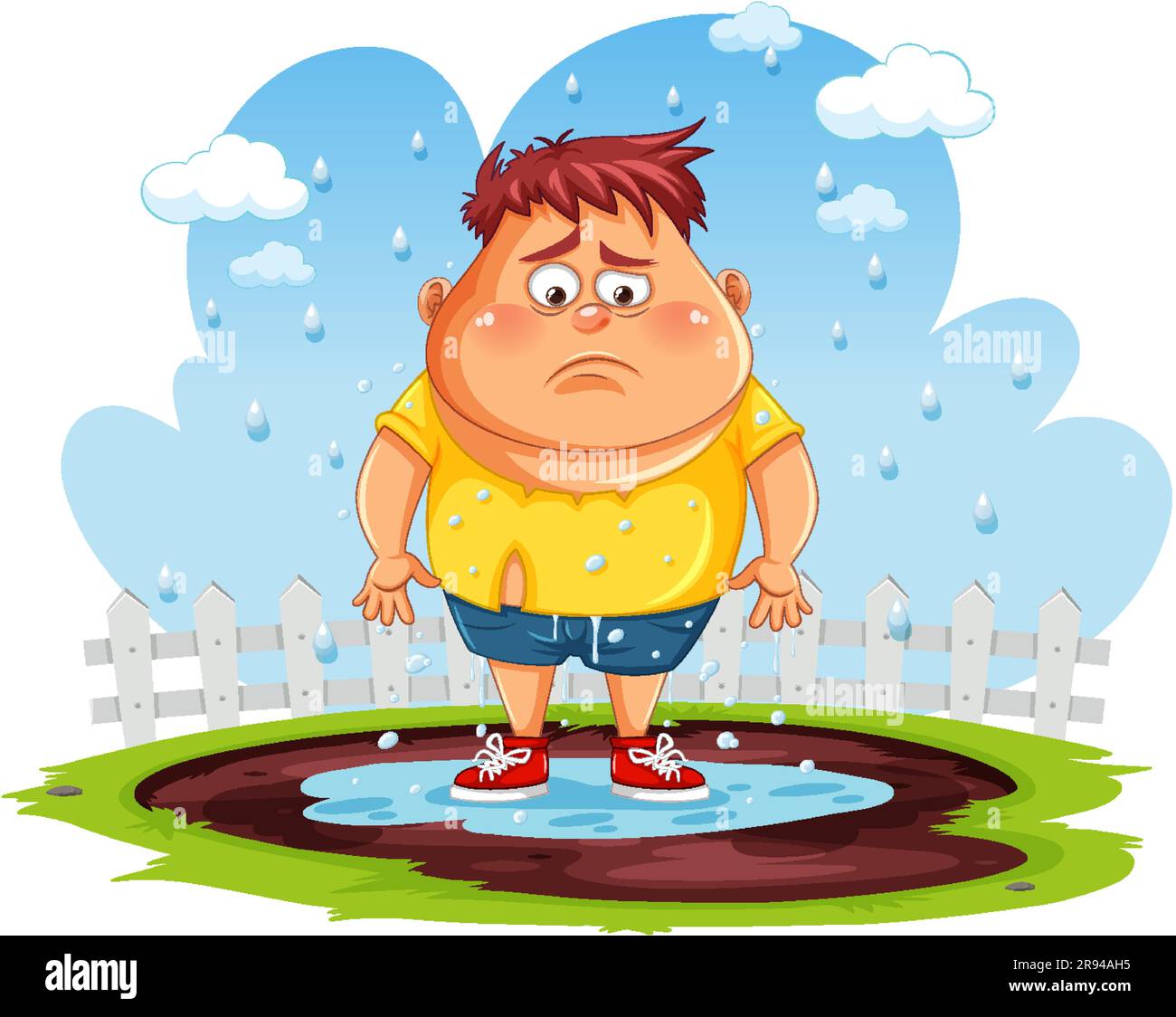 Sad Man Messing Up with Wet Water illustration Stock Vector Image & Art ...