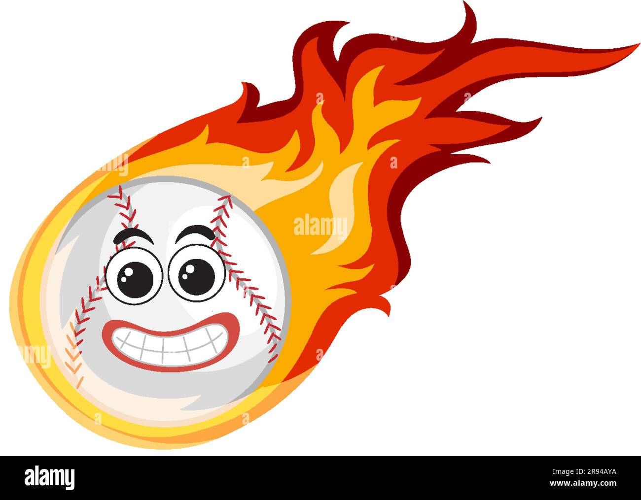 Baseball Cartoon Character with Fire illustration Stock Vector Image ...