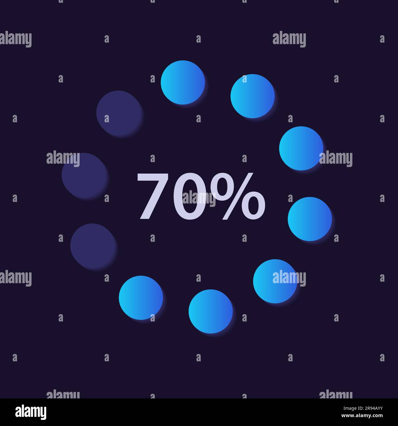 Circular dot gradient infographic chart design template for dark theme ...