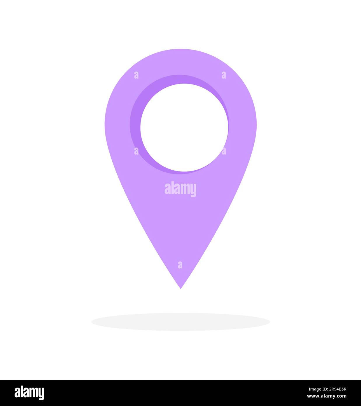 Vector purple location icon in flat style isolated on white background ...