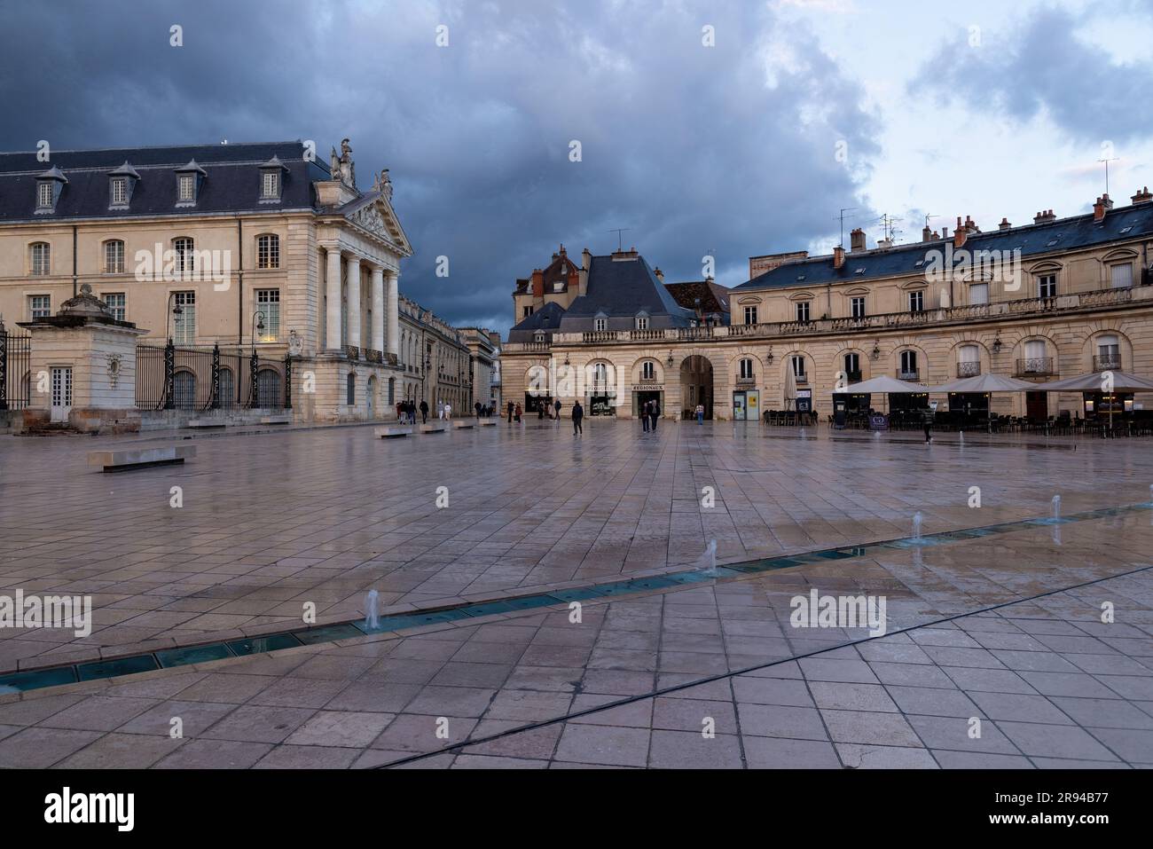 Dijon, France April 15 2023: Dijon with the castle and the forecourt ...