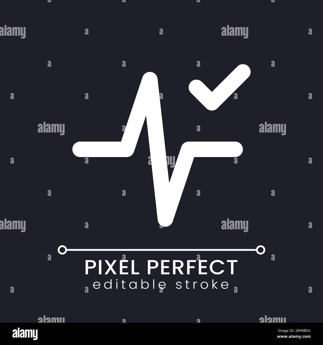 Heartbeat animation effect applying pixel perfect white linear ui icon for dark theme Stock ...