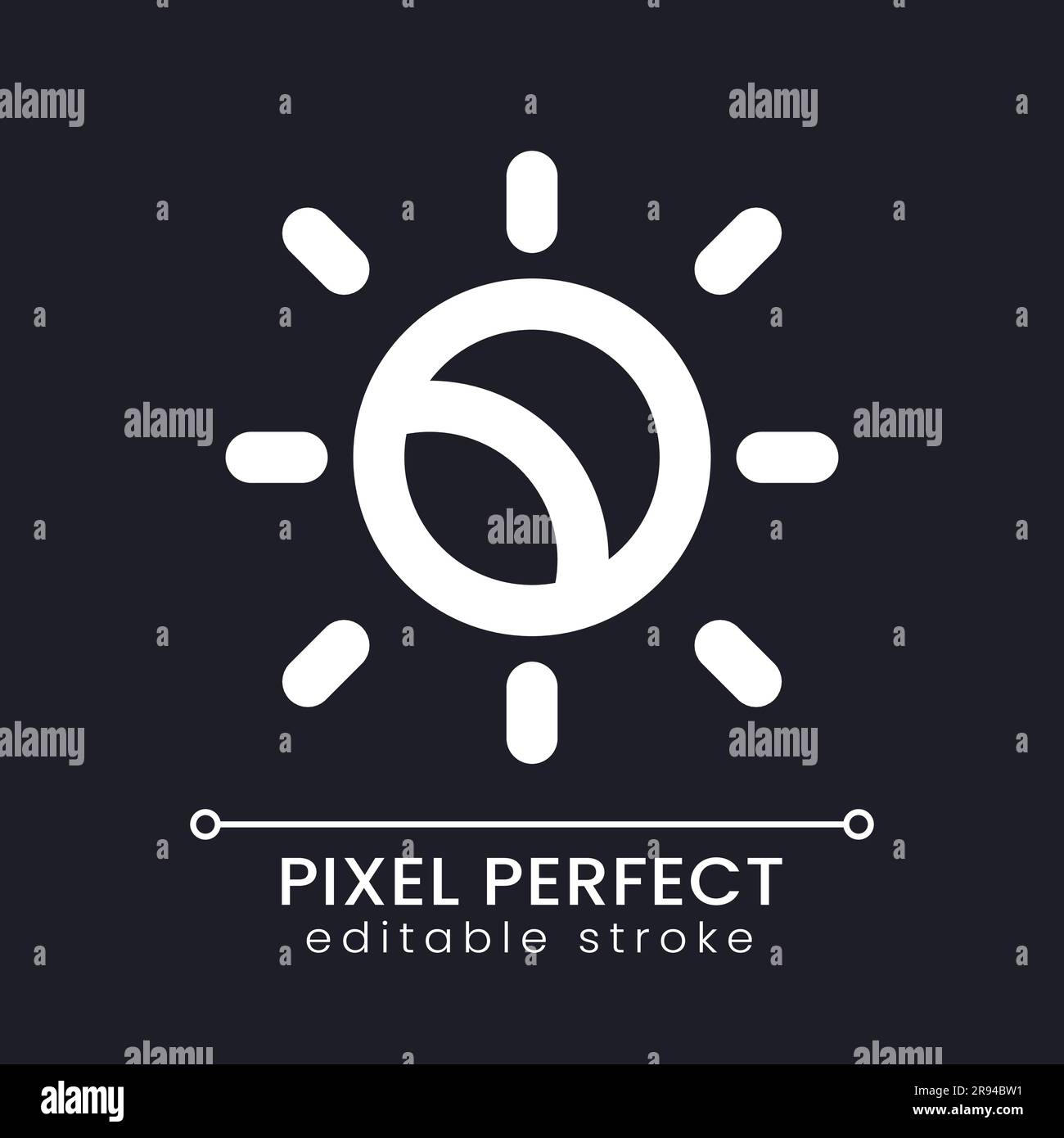 Lightness level pixel perfect white linear ui icon for dark theme Stock ...