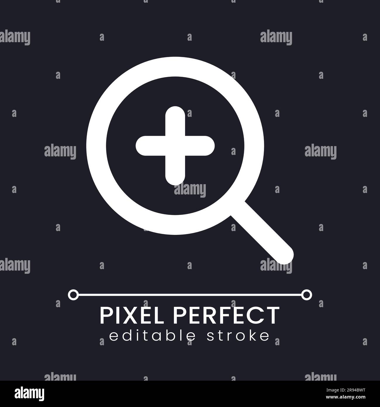 Zoom in transition pixel perfect white linear ui icon for dark theme Stock Vector Image & Art ...