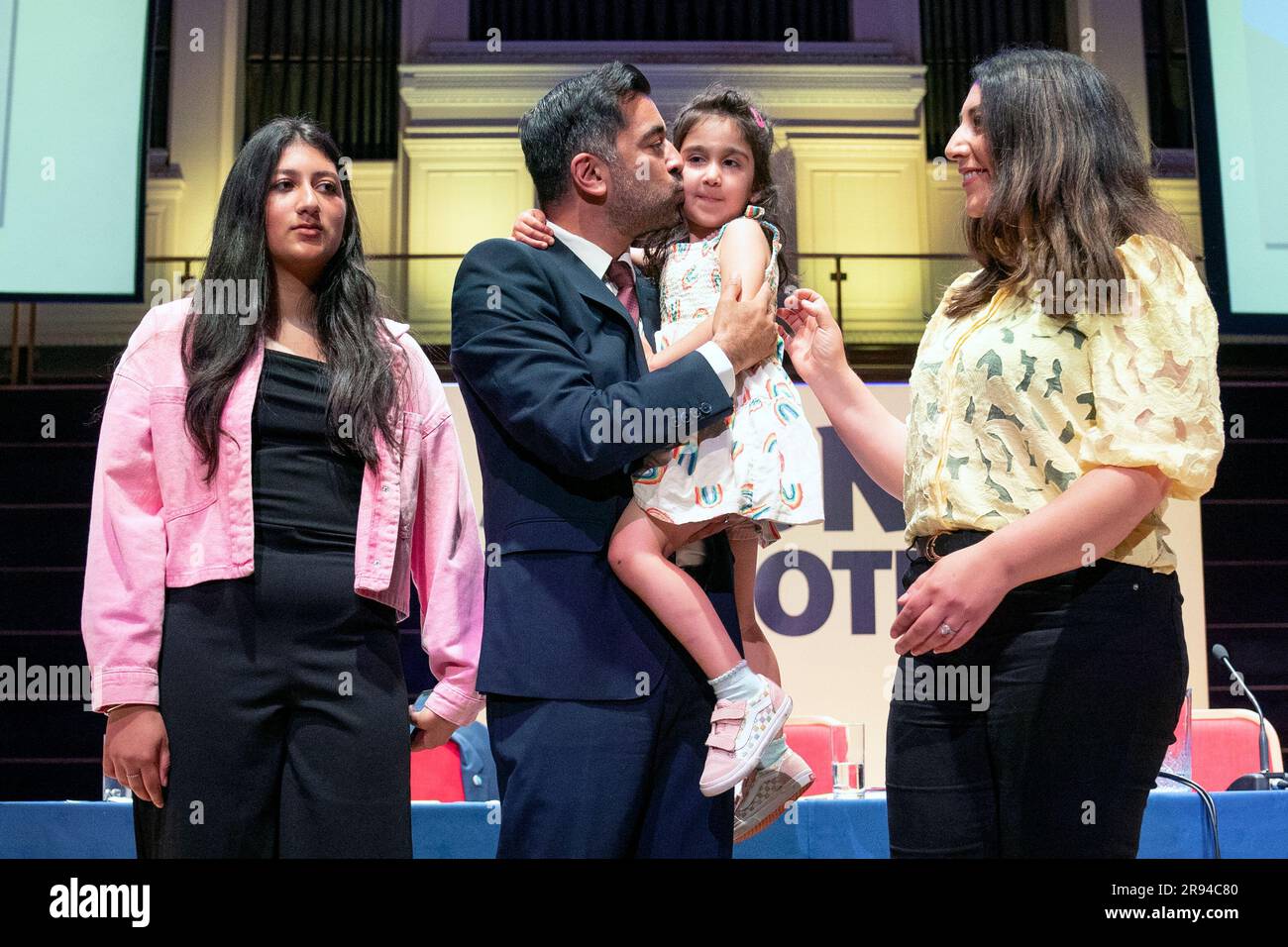 First Minister Humza Yousaf with wife Nadia, daughter Amal and step ...