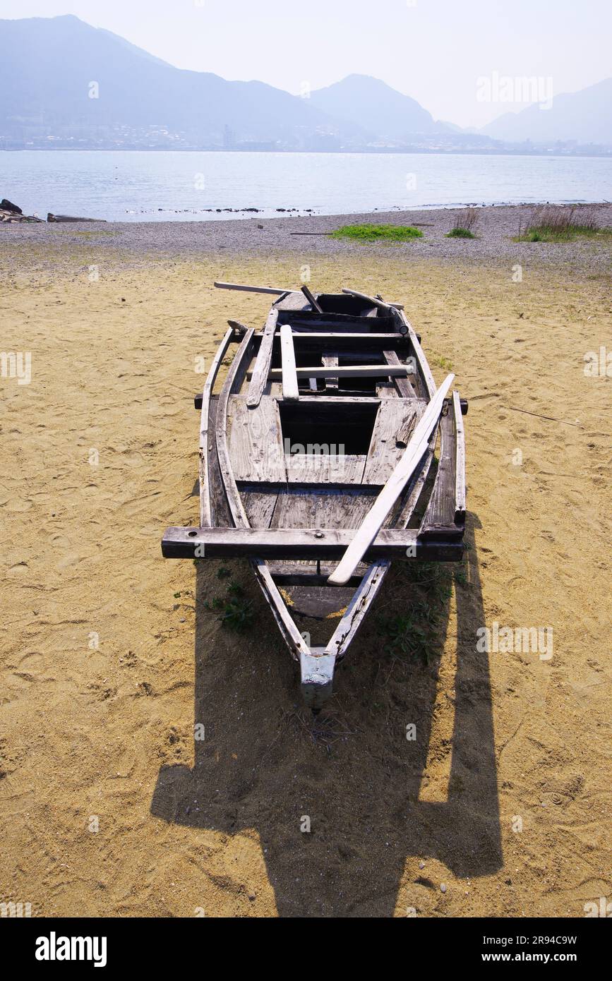 A sculling boat on Ganryujima Stock Photo - Alamy