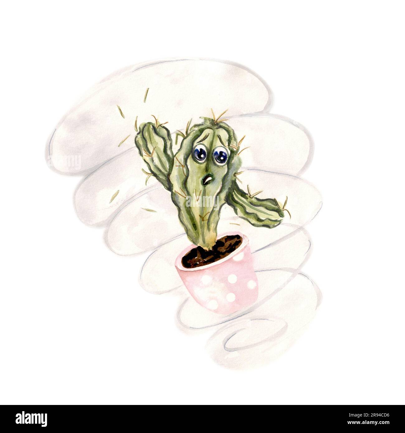 Cactus character hurricane Stock Photo - Alamy