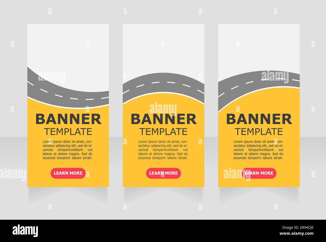 Road movie announcement and promo web banner design template Stock ...