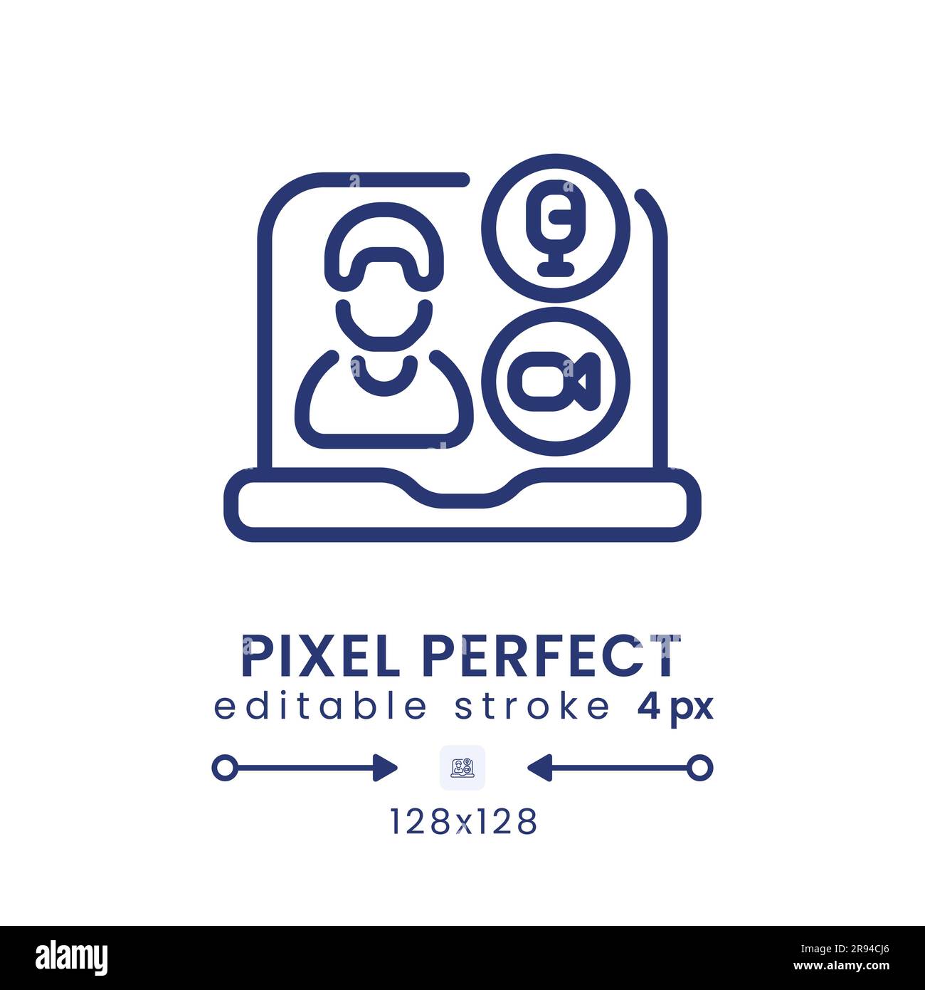 Video conferencing linear desktop icon Stock Vector Image & Art - Alamy