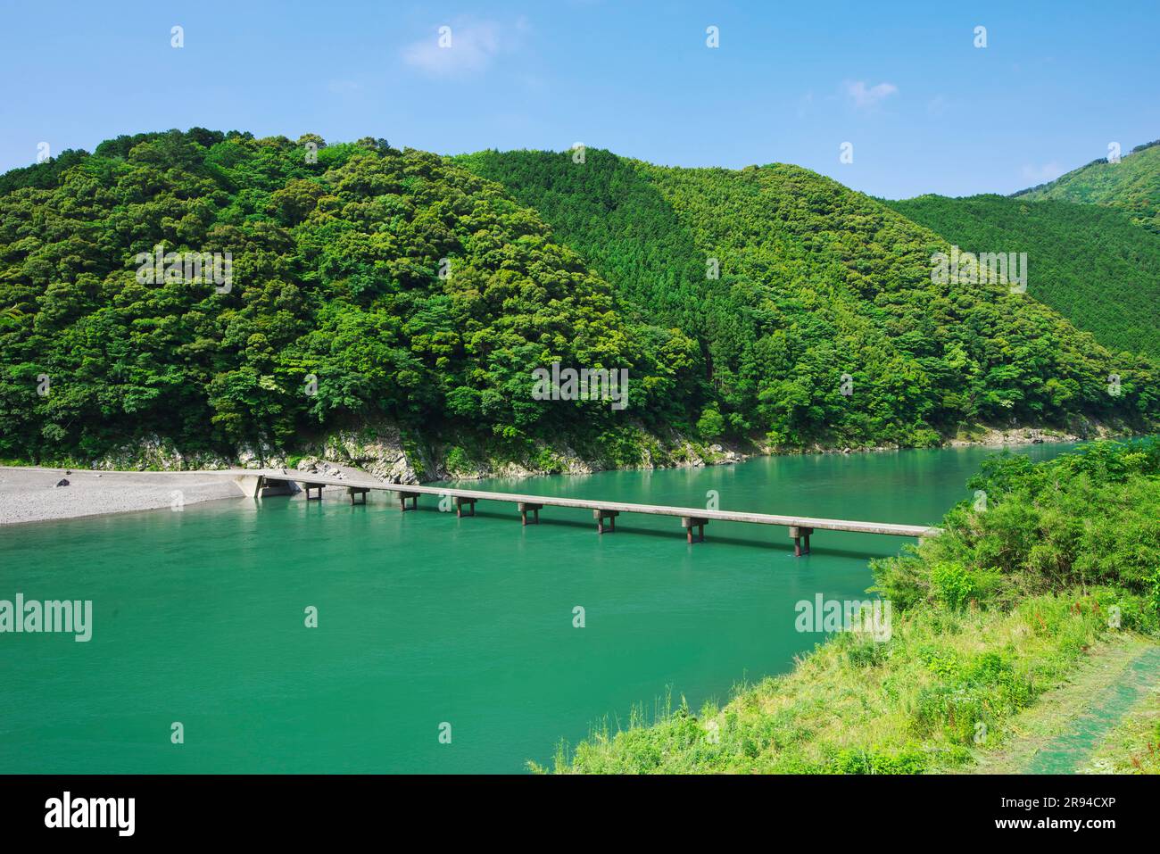 Iwama Low water crossing and Shimanto River Stock Photo - Alamy