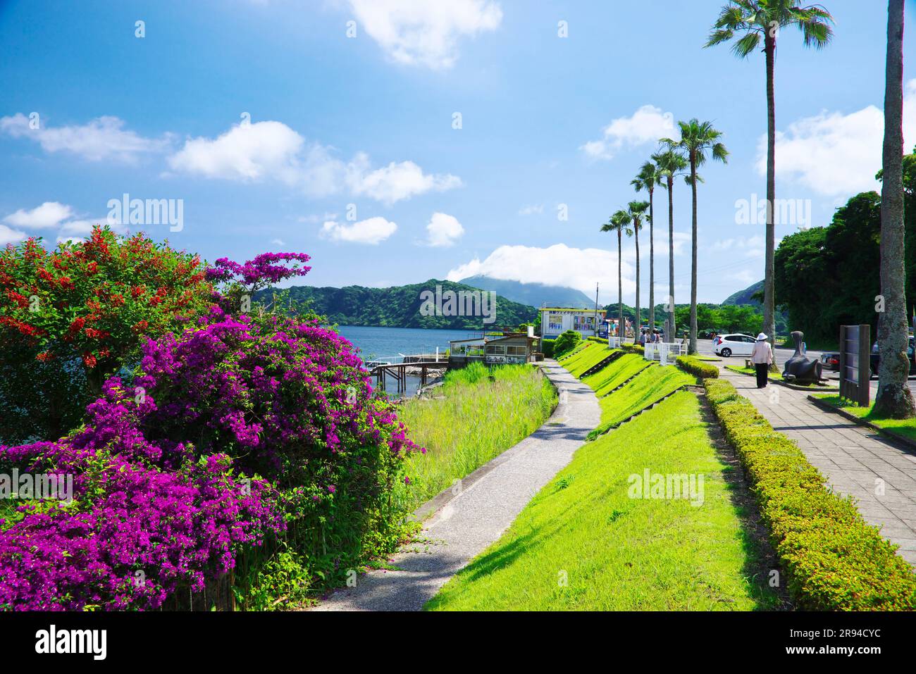 Lake Ikeda and Mount Kaimondake Stock Photo - Alamy