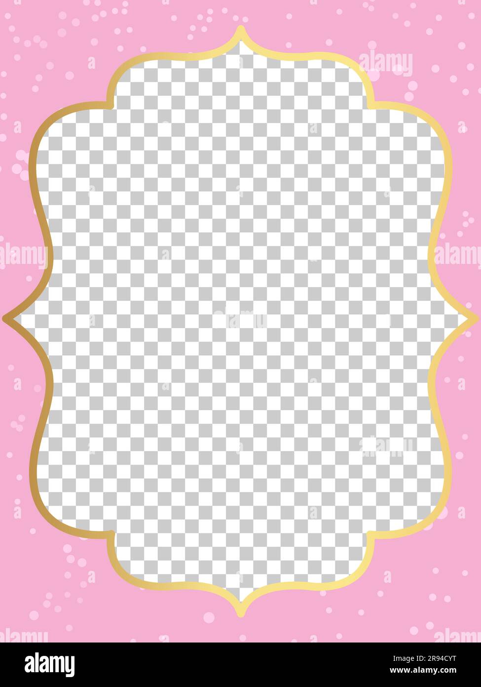 Pink vector template of invitation card for little girl. Printable ...