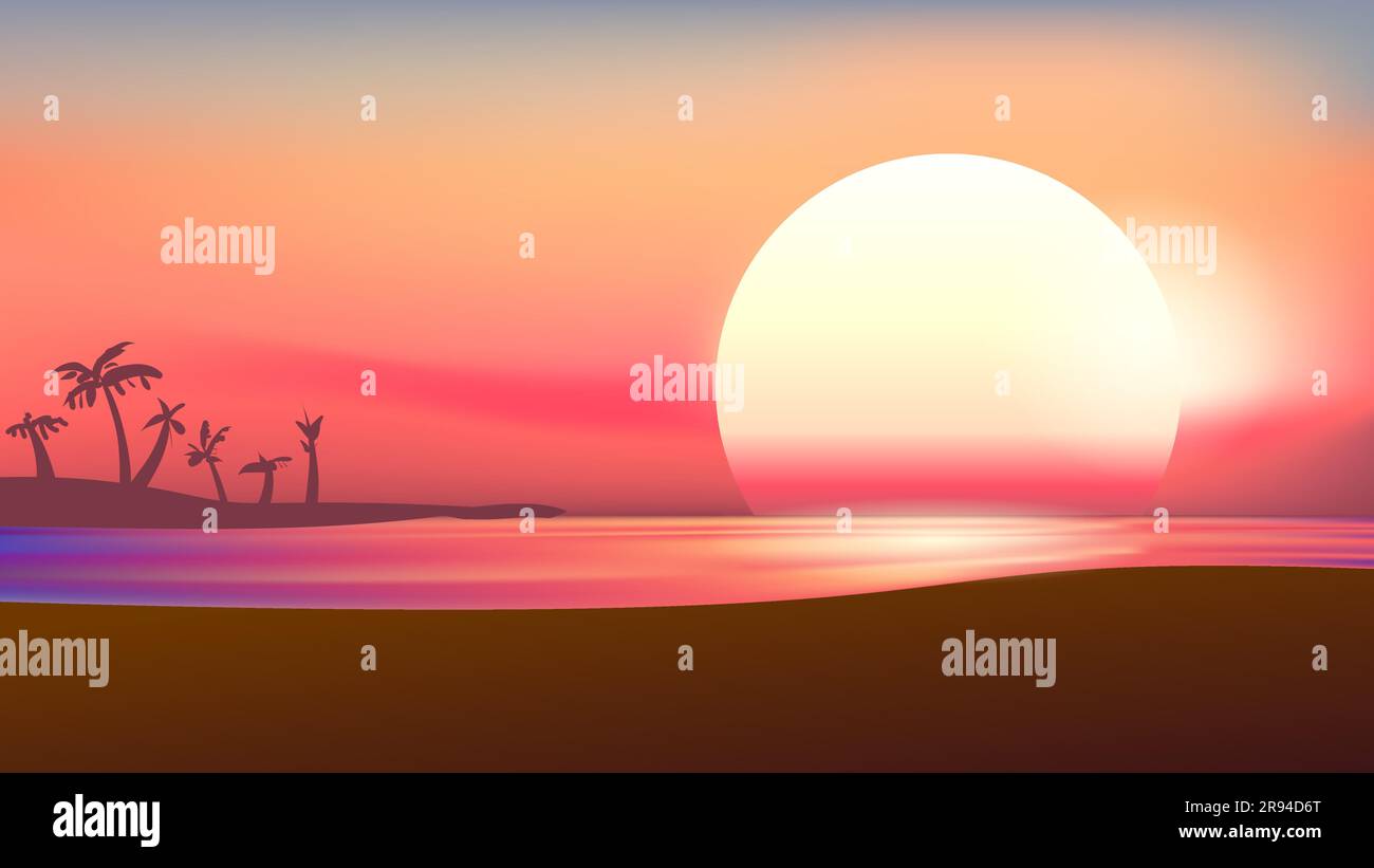 Sunset and sunrise Stock Vector Images - Alamy