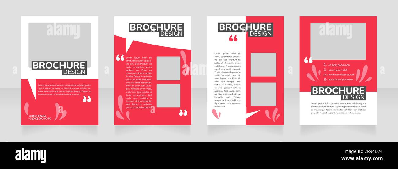 Flowers and plants red blank brochure design Stock Vector Image & Art ...