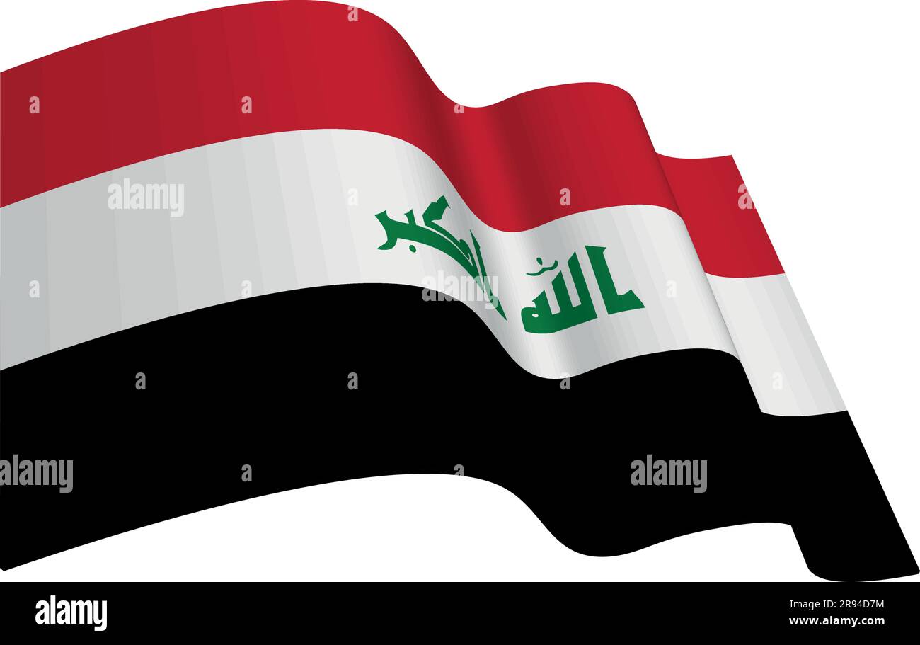 Vector Iraq flag, Iraq waving flag illustration, Iraq fabric flag ...