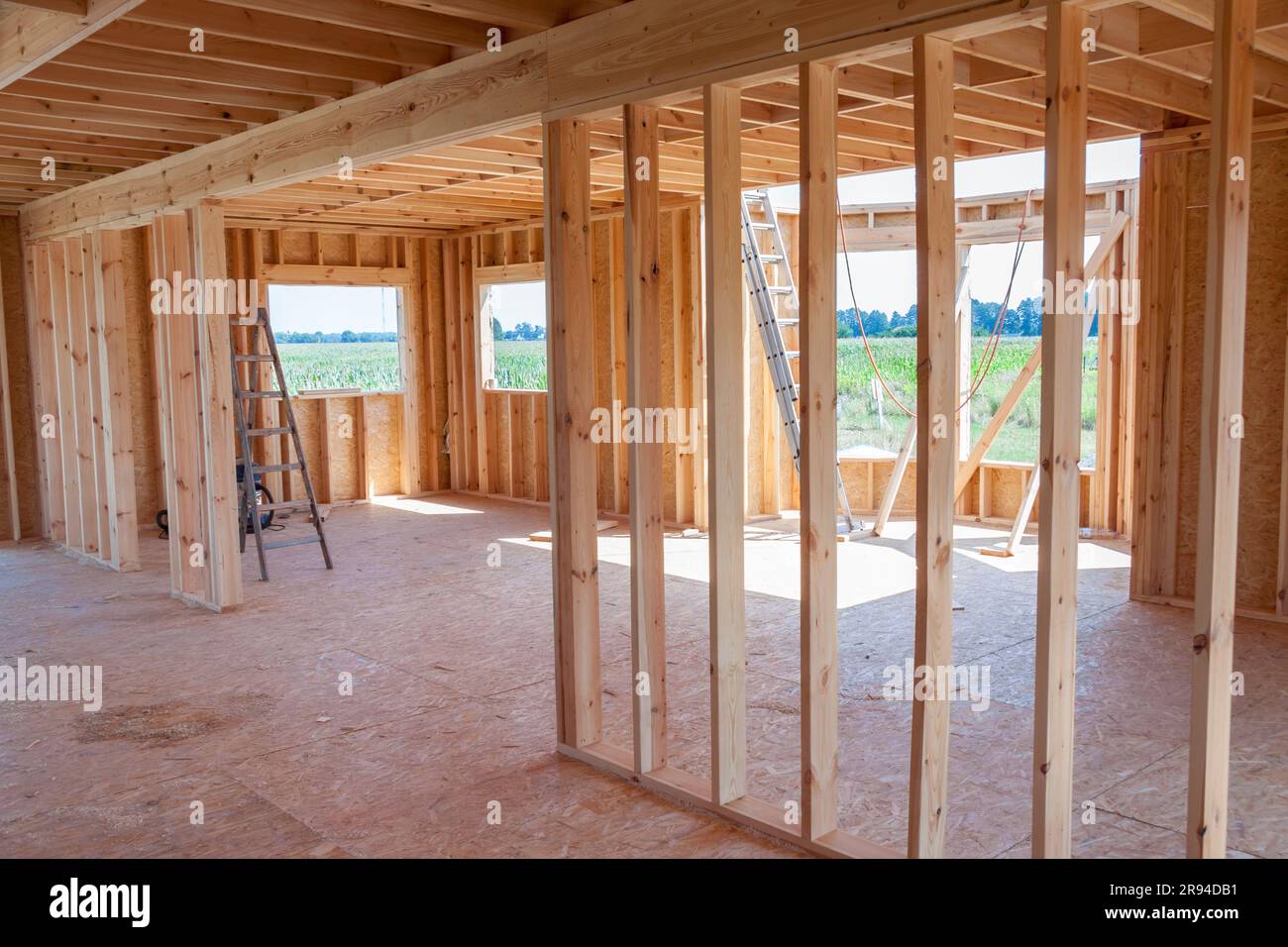New framework house - under construction Stock Photo - Alamy