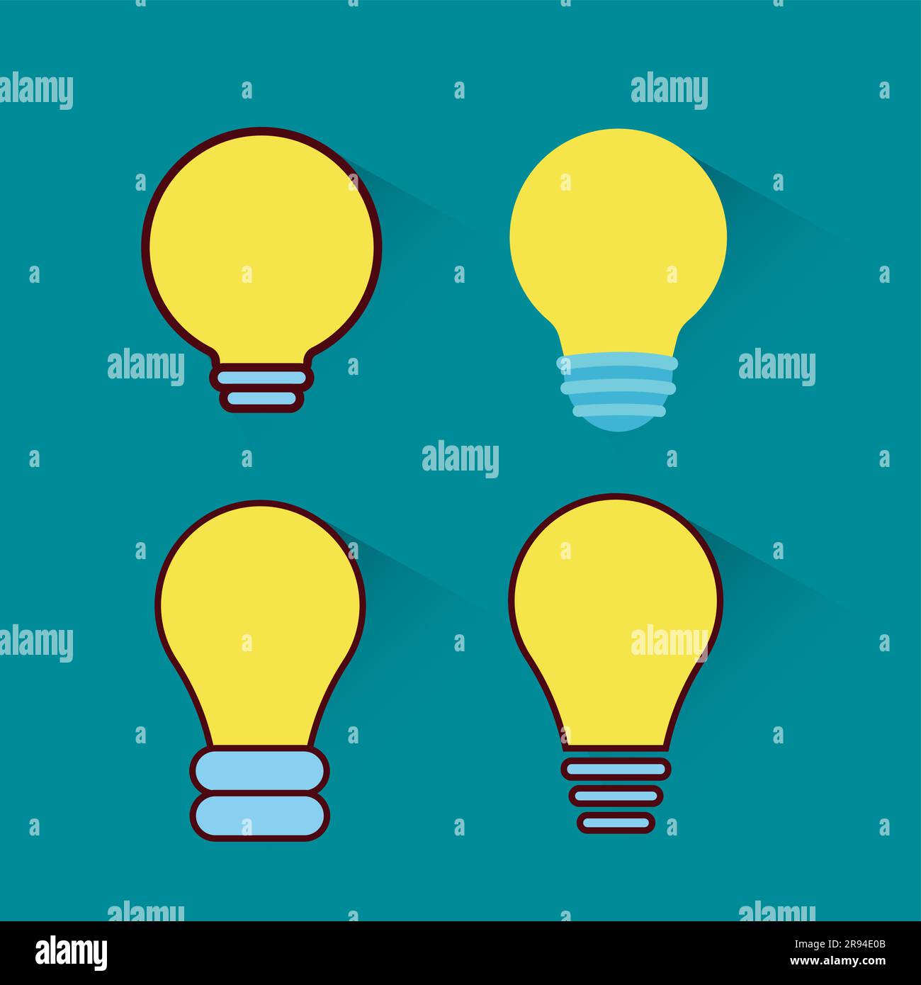 Lightbulb icon, symbol of idea, flat vector illustration Stock Vector ...