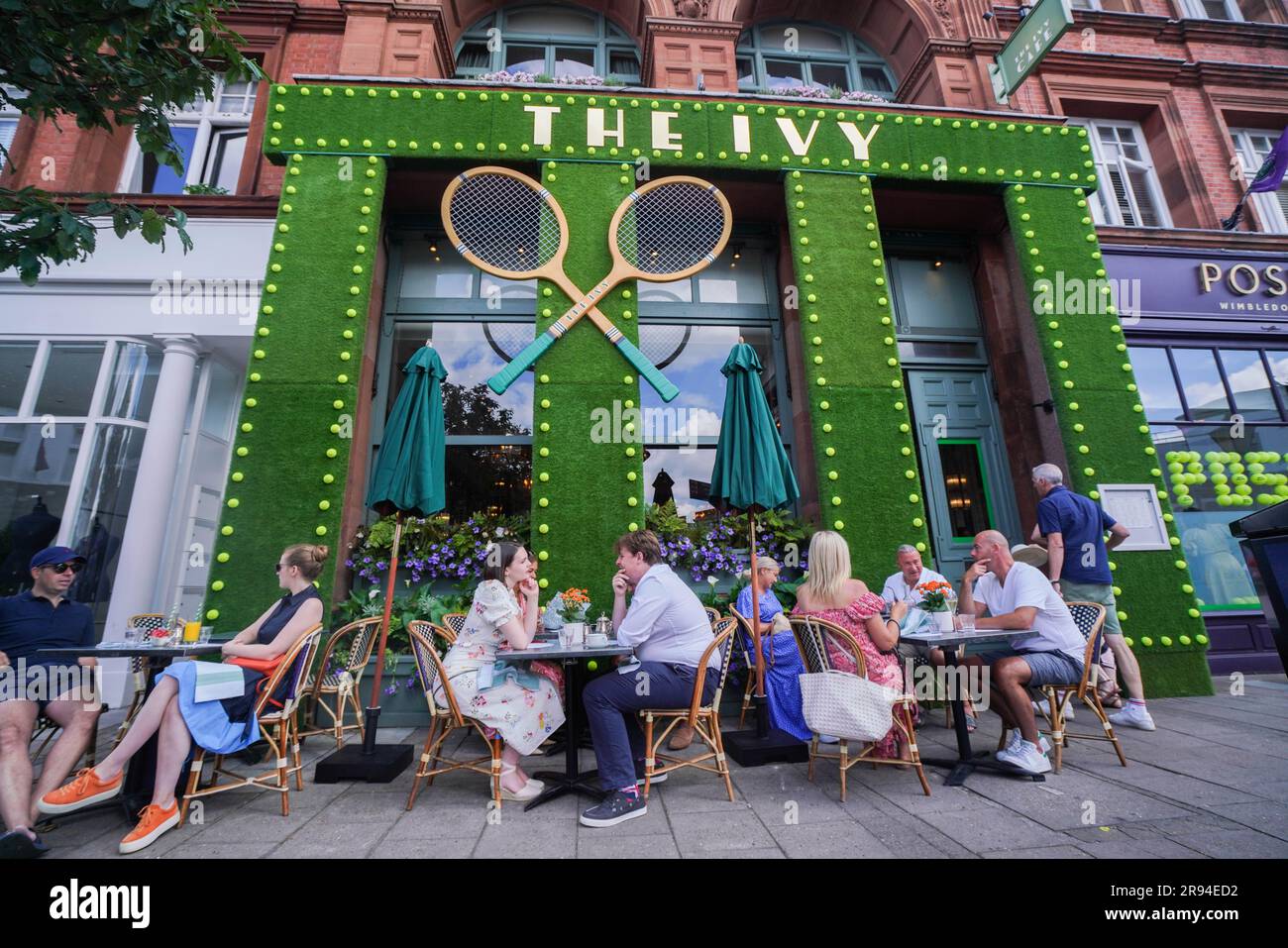 London UK. 24 June 2023 The Ivy restaurant in Wimbledon village is ...