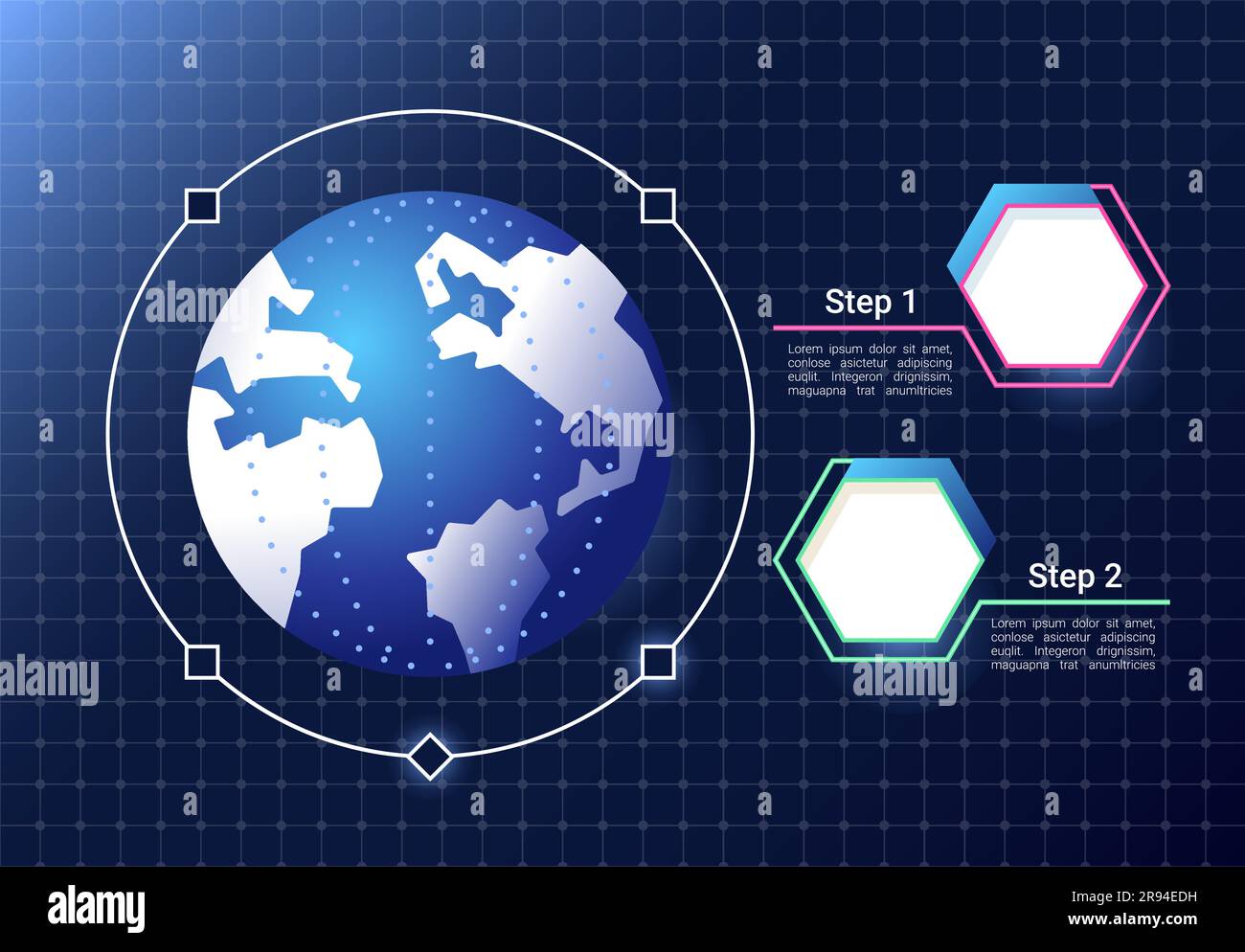 Worldwide virtual network infographic chart design element set Stock ...