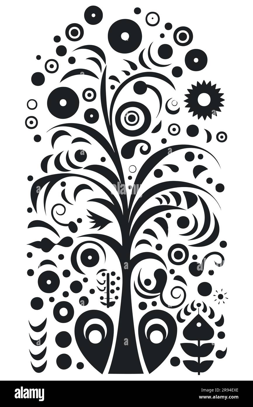 stylized plant vector silhouette. Minimalism art. Modern decor Stock ...
