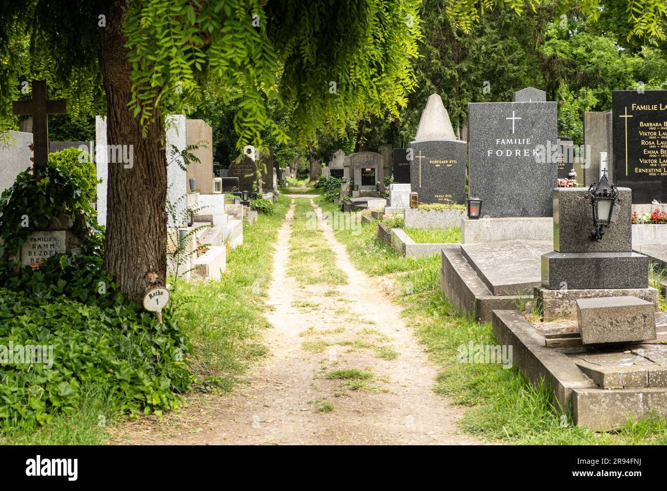 June 04, 2023, Austria, Vienna. Graves, statues and crypts in the ...