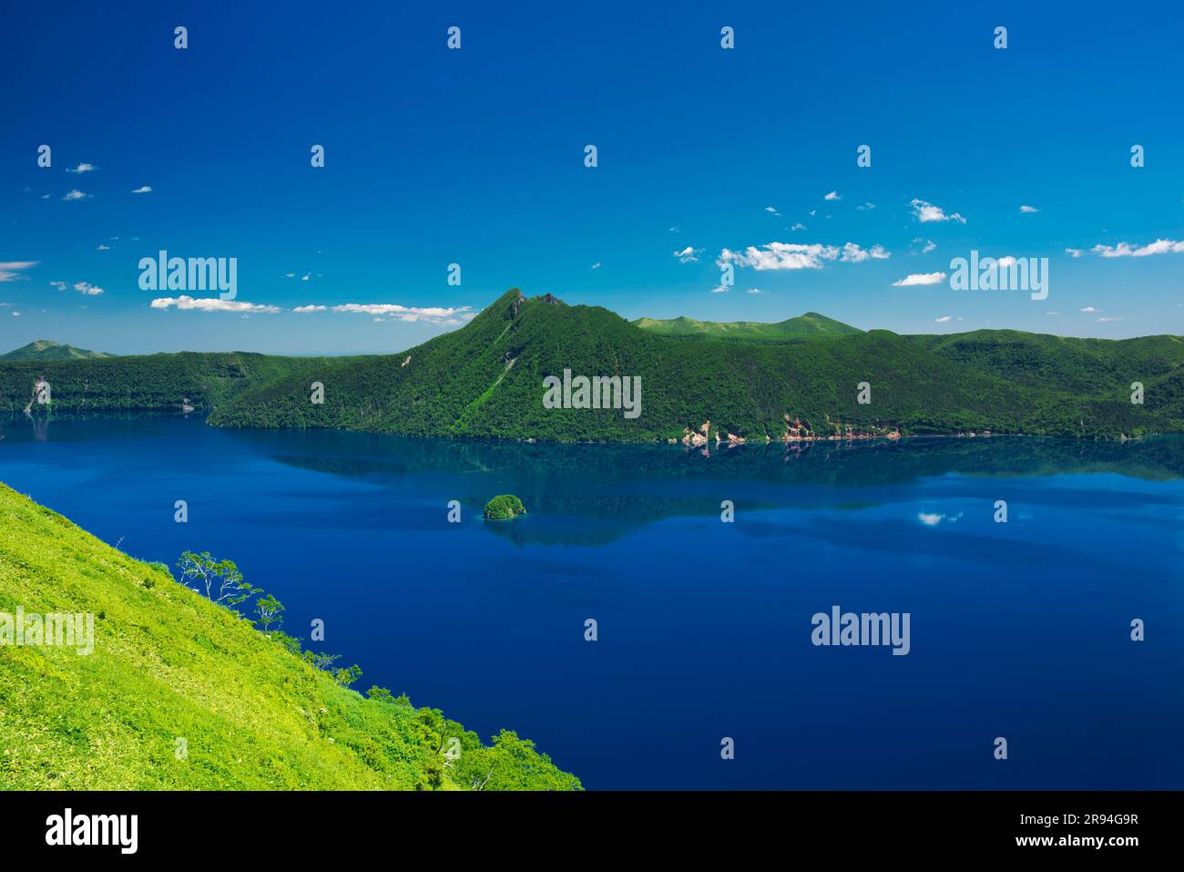 Lake Mashu and Mount Mashu Stock Photo - Alamy