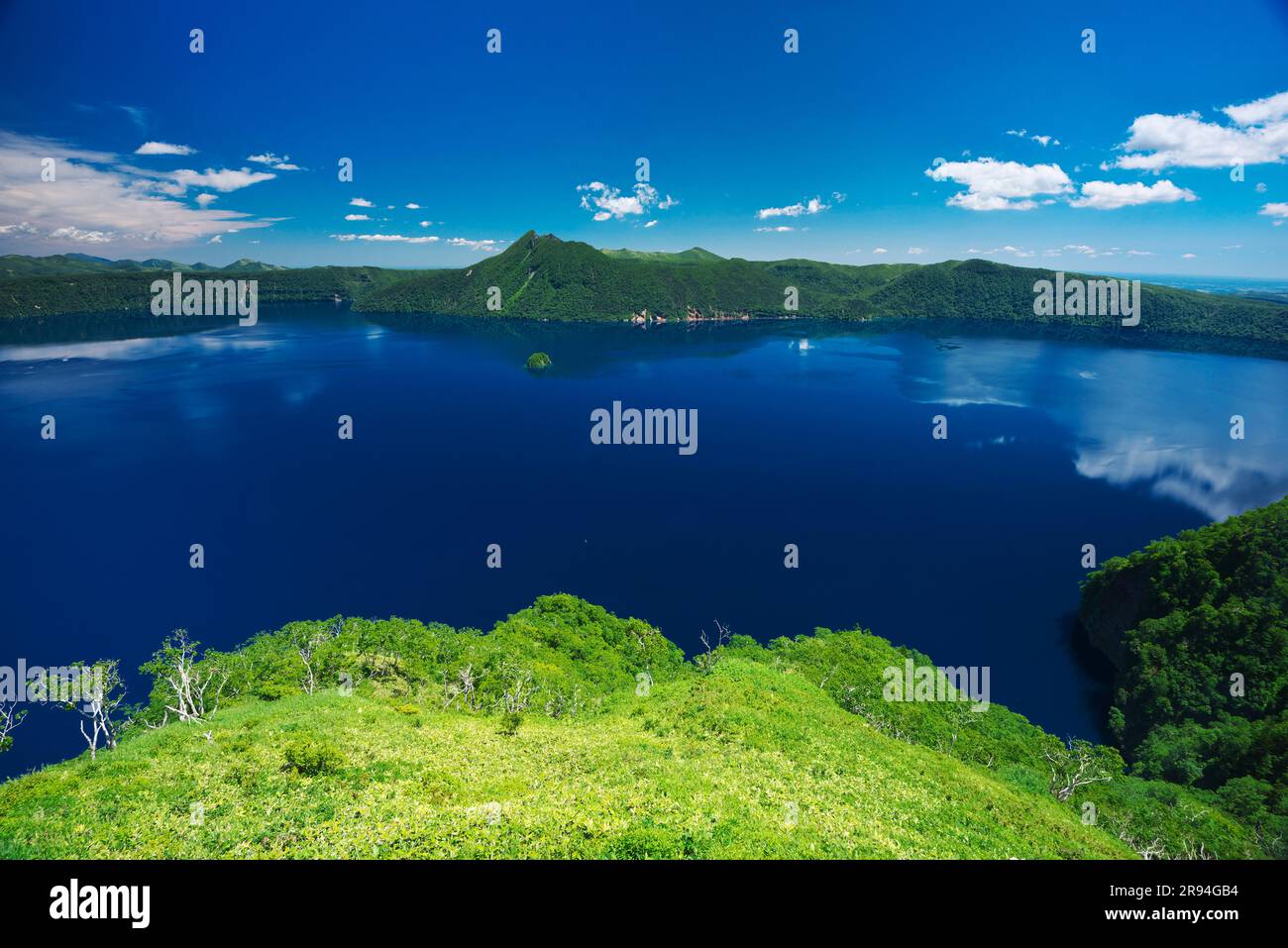 Lake Mashu and Mount Mashu Stock Photo - Alamy