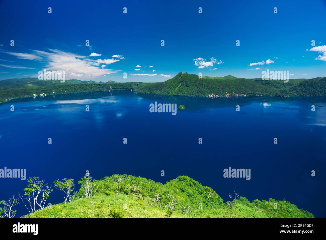 Lake Mashu and Mount Mashu Stock Photo - Alamy