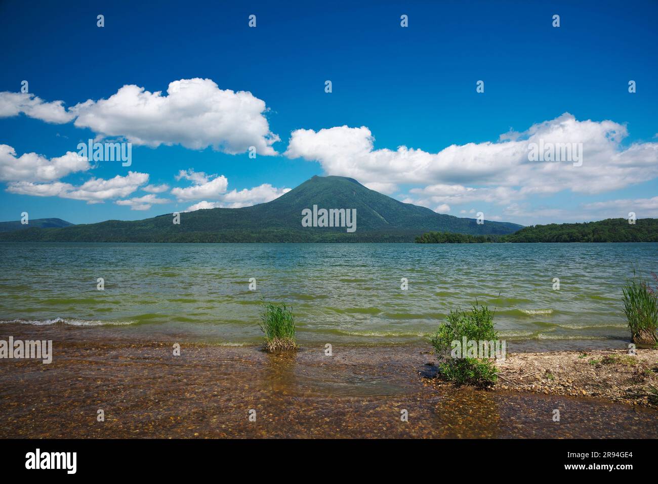 Lake Akan and Mt. Mount Oakan Stock Photo - Alamy