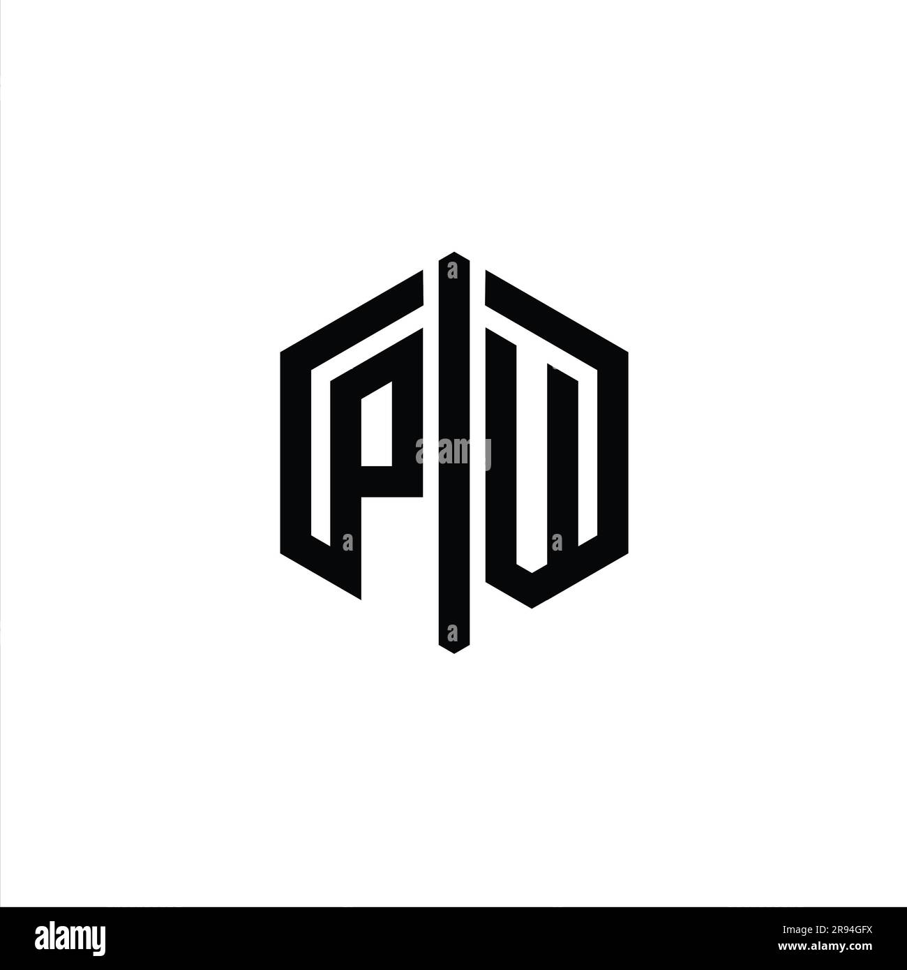 PV Letter Logo monogram hexagon shape with connect outline style design ...