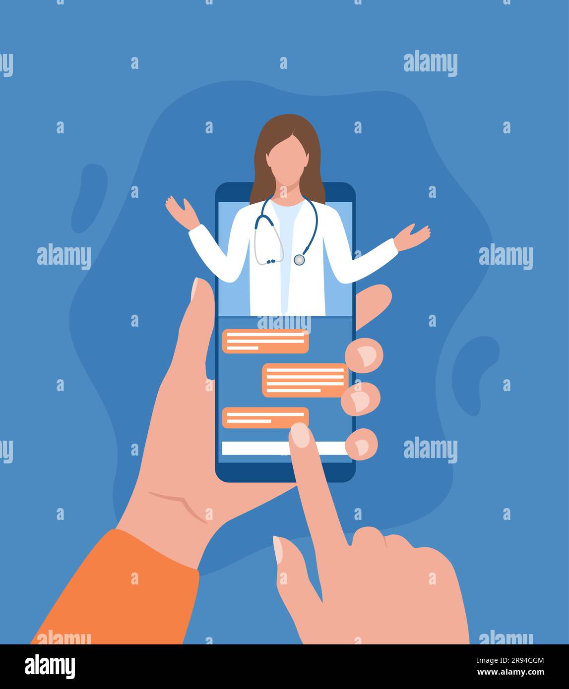 Caucasian doctor holding stethoscope Stock Vector Images - Alamy