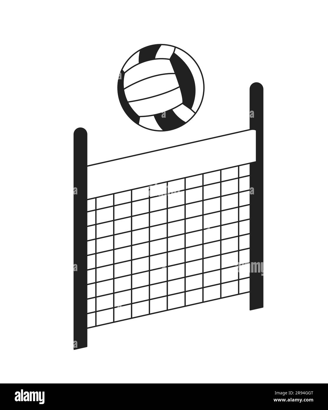 Volleyball Playing Monochrome Flat Vector Object Stock Vector Image And Art Alamy