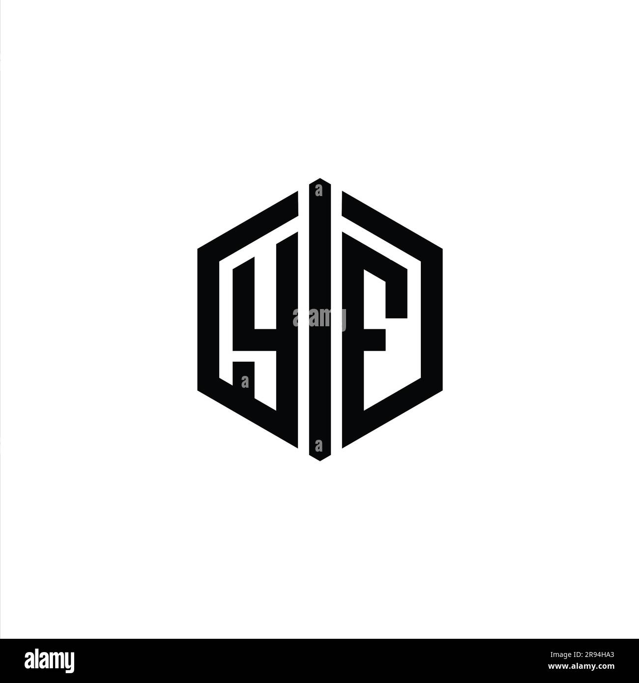 YF Letter Logo monogram hexagon shape with connect outline style design template Stock Photo - Alamy