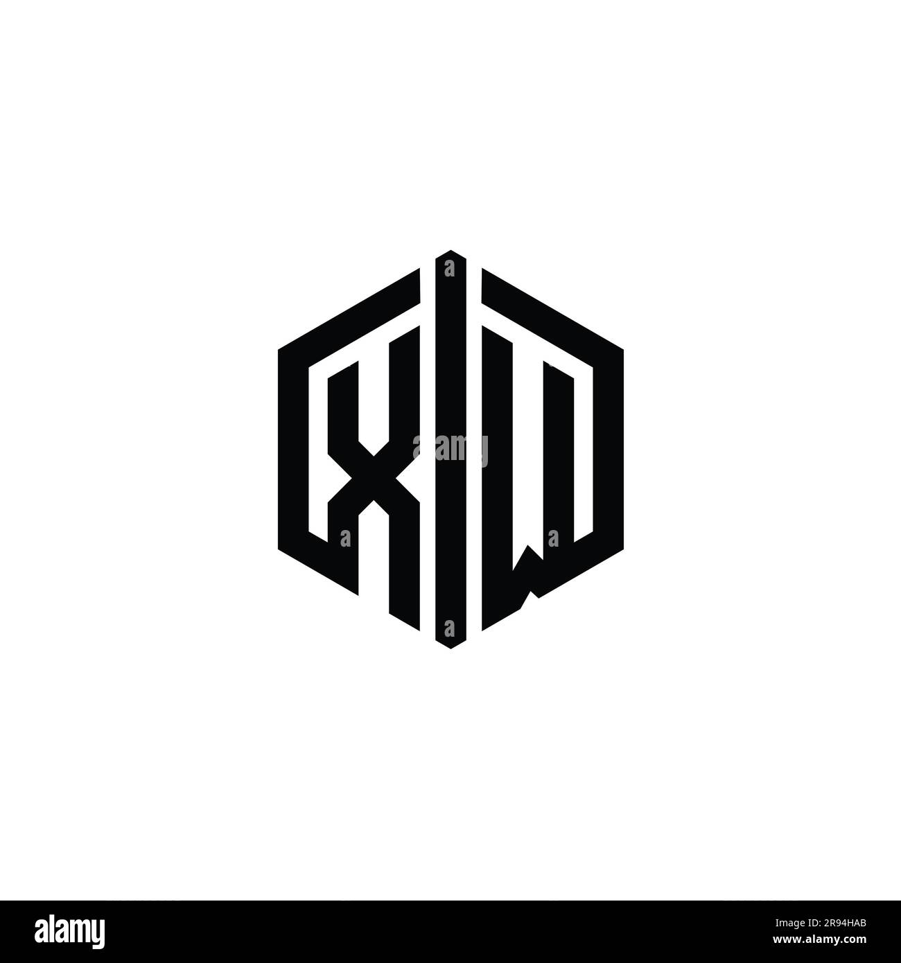 XW Letter Logo monogram hexagon shape with connect outline style design ... XW Letter Logo monogram hexagon shape with connect outline style design ...